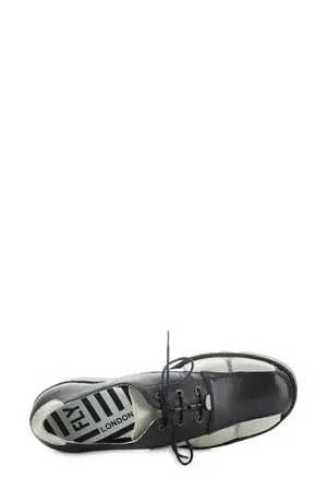 Fly London Bogi Platform Wedge Oxford - 004 Black/silver Mou