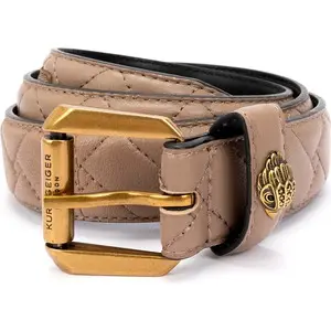 Kurt Geiger Kurt Geiger London Micro Quilt Leather Belt Mushroom/antique Brass