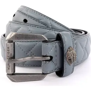 Kurt Geiger Kurt Geiger London Micro Quilt Leather Belt Pavement/ant. Silver
