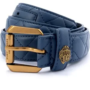 Kurt Geiger Kurt Geiger London Micro Quilt Leather Belt Sodalite Blue