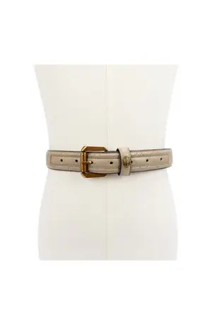 Kurt Geiger Micro Quilt Leather Belt - Trench Coat/ Ant. Brass
