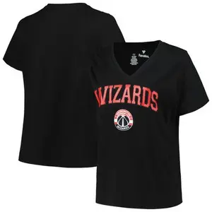 Profile Washington Wizards Arch Over Logo V-neck T-shirt - Black