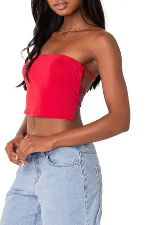 EDIKTED Tao Strappy Tube Top - Red