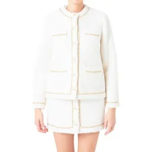 Endless Rose Chain Trim Jacket - White/gold