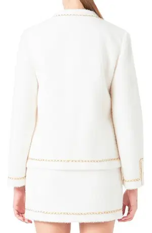 Endless Rose Chain Trim Jacket - White/gold