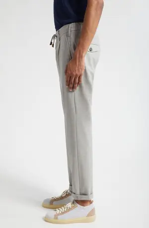 Eleventy Drawstring Waist Virgin Wool Pants - Medium Grey