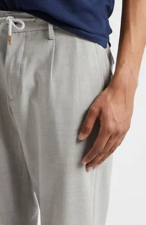 Eleventy Drawstring Waist Virgin Wool Pants - Medium Grey