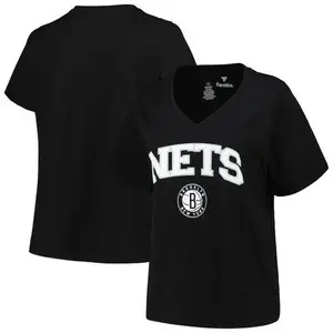 Profile Brooklyn Nets Arch Over Logo V-neck T-shirt