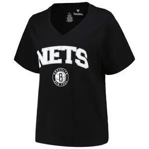 Profile Brooklyn Nets Arch Over Logo V-neck T-shirt