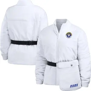 WEAR BY ERIN ANDREWS Los Angeles Rams Packaway Full-zip Puffer Jacket - White