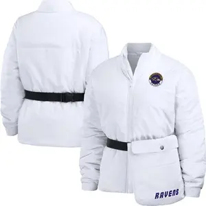 WEAR BY ERIN ANDREWS Baltimore Ravens Packaway Full-zip Puffer Jacket - White