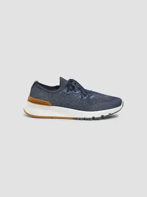 Brunello Cucinelli Stretch-knit Low-top Sneakers - Blue