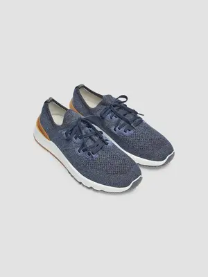 Brunello Cucinelli Stretch-knit Low-top Sneakers - Blue
