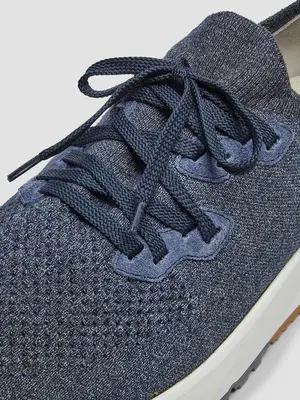 Brunello Cucinelli Stretch-knit Low-top Sneakers - Blue