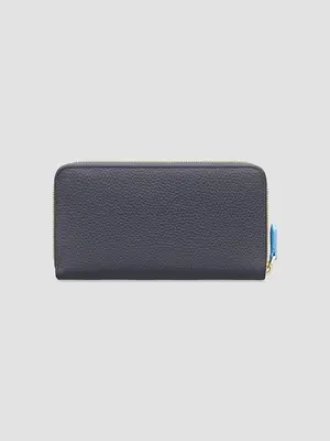 MAISON DE SABRE Long Leather Zip Wallet - Graphite Sky