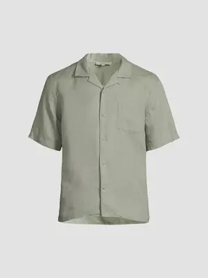 Onia Linen-blend Camp Shirt - Sage