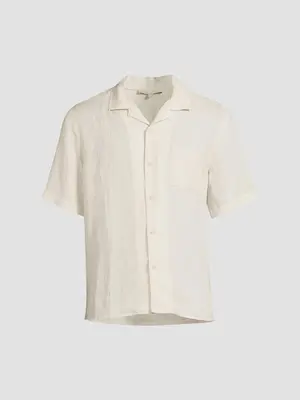 Onia Linen-blend Camp Shirt - Stone