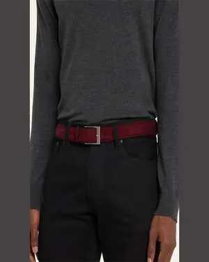 Magnanni Telante Suede Belt - Brown Suede