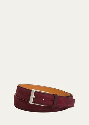 Magnanni Telante Suede Belt Burgundy