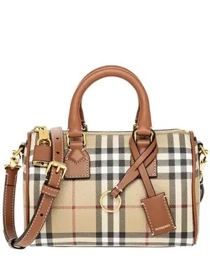 Burberry Burberry Canvas & Leather Mini Bowling Bag - Beige