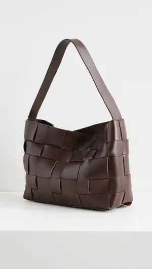 ST. AGNI Woven Mini Tote - Chocolate