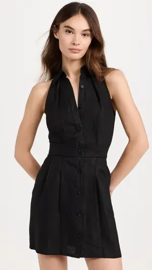 HEVRON Domino Mini Dress - Black