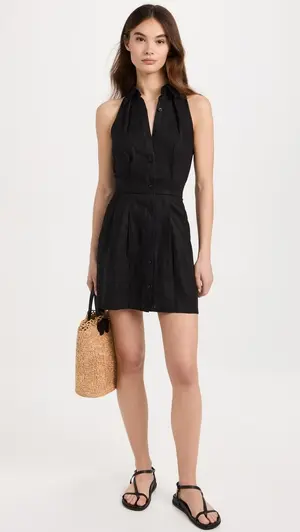HEVRON Domino Mini Dress - Black