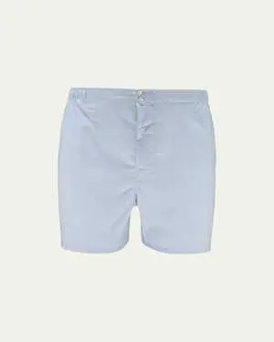 EMANUELE MAFFEIS Cotton-blend Boxers - Blue
