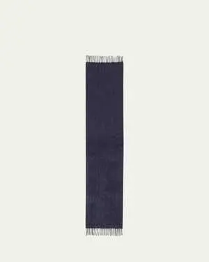 BEGG X CO Cashmere Arran Reversible Scarf - Gray/blue