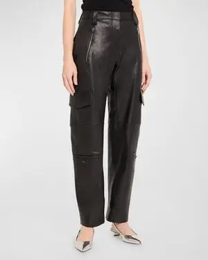 Proenza Schouler Proenza Schouler Jackson Leather Cargo Pants - Black