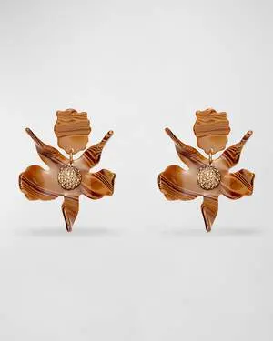 Lele Sadoughi Small Crystal Lily Earrings - Satin Oak 200