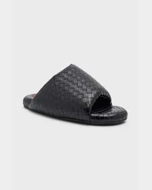 SIMONMILLER Bubble Vegan Woven Slide Sandals - Chocolate