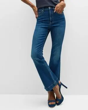 Veronica Beard Veronica Beard Carson Ankle Flare Jeans Dkblue