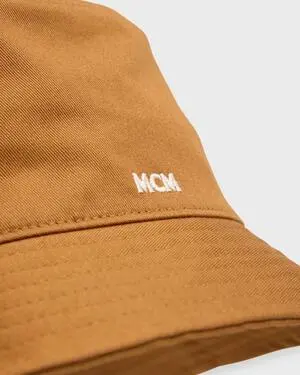 Mcm Essential Appliqué Cotton Bucket Hat - Cognac