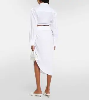 Jacquemus La Jupe Saudade Draped Skirt - White