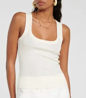 Jacquemus Le Débardeur Gros Grain Tank Top - White