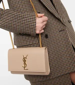 Saint Laurent Kate Small Leather Shoulder Bag - Beige
