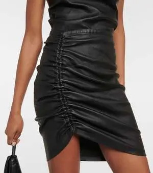 Stouls Mouna Leather Mini Skirt - Black