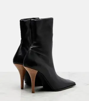 Alaïa Leather Ankle Boots - Black