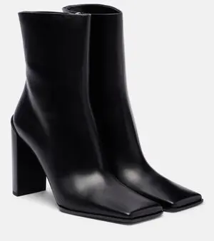 Alaïa Leather Ankle Boots - Black