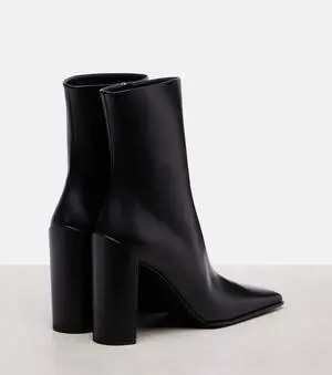 Alaïa Leather Ankle Boots - Black
