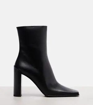 Alaïa Leather Ankle Boots - Black