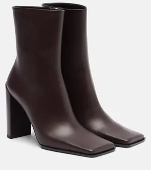 Alaïa Leather Ankle Boots - Brown