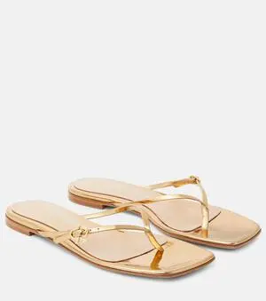 GIANVITO ROSSI Mirrored Leather Thong Sandals