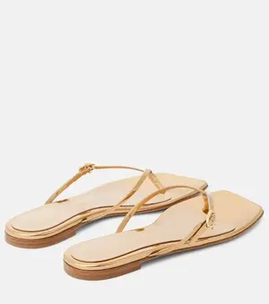 GIANVITO ROSSI Mirrored Leather Thong Sandals
