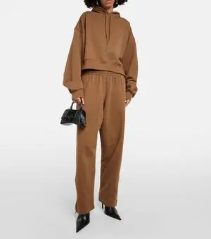 Wardrobe.NYC Oversized Cotton Jersey Hoodie - Brown