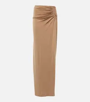 Magda Butrym Ruched Mid-rise Maxi Skirt - Brown