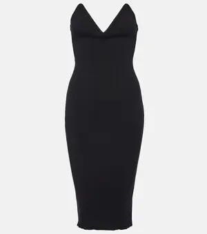 Coperni Bustier Knit Midi Dress - Black