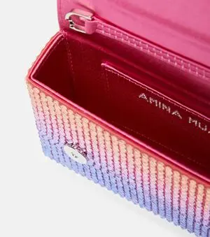 Amina Muaddi Super Amini Paloma Mini Embellished Clutch - Multicoloured