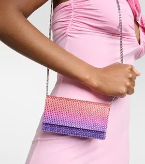 Amina Muaddi Super Amini Paloma Mini Embellished Clutch - Multicoloured